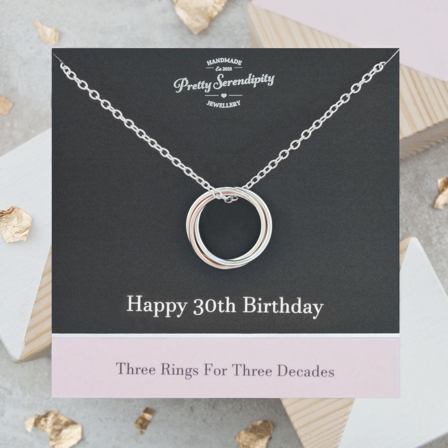 9ct Gold and Silver 30th Birthday Necklace